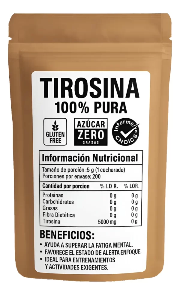 Tirosina 100 % Pura 500 gr – Mundo Suplementos ⚡